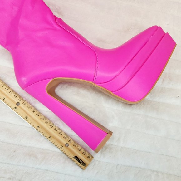 Mixx Shuz | Shoes | Delicious Hot Pink Fuchsia Pointy Toe Platform High ...